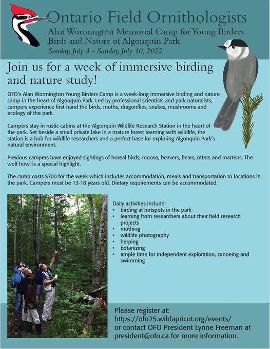 Alan Wormington Memorial Camp for Teen Birders and Naturalists. – OFNC